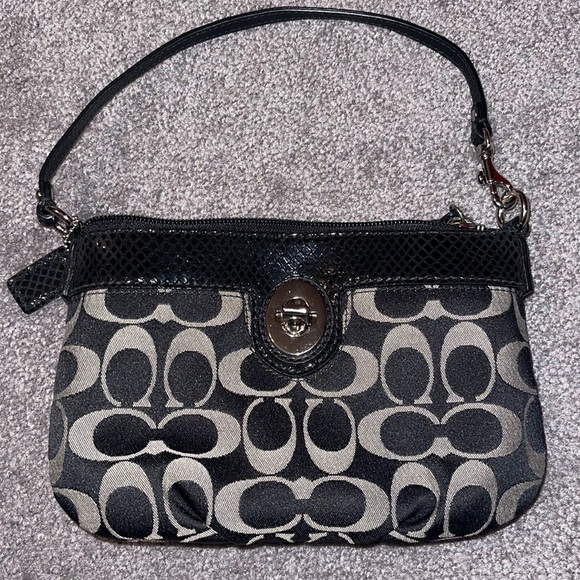 Coach | Bags | Coach Signature Clutch Mini Bagclutch Black | Poshmark